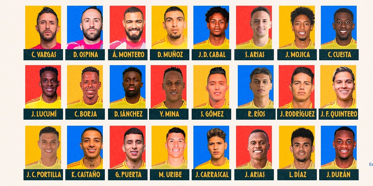 Convocados de la selección Colombia para enfrentar a Uruguay y Ecuador en las clasificatorias al ...